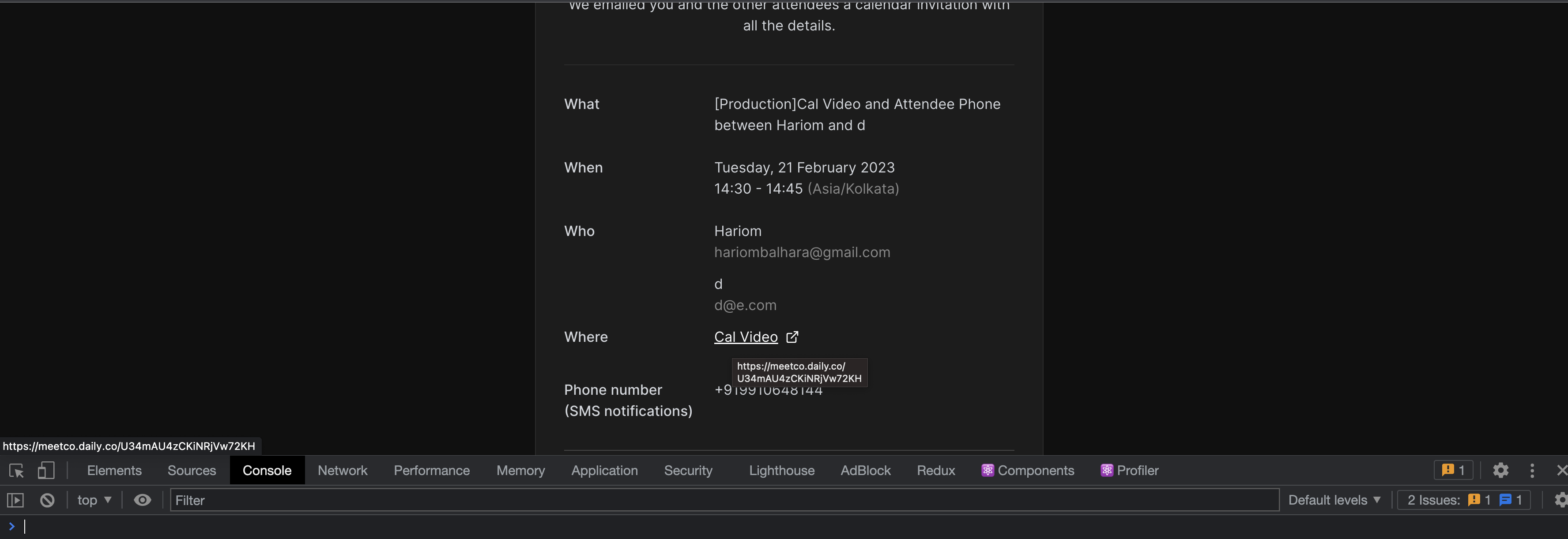 [CAL-1104] Non Cal link for Cal Video on success page · Issue #7176 · calcom/cal.com · GitHub