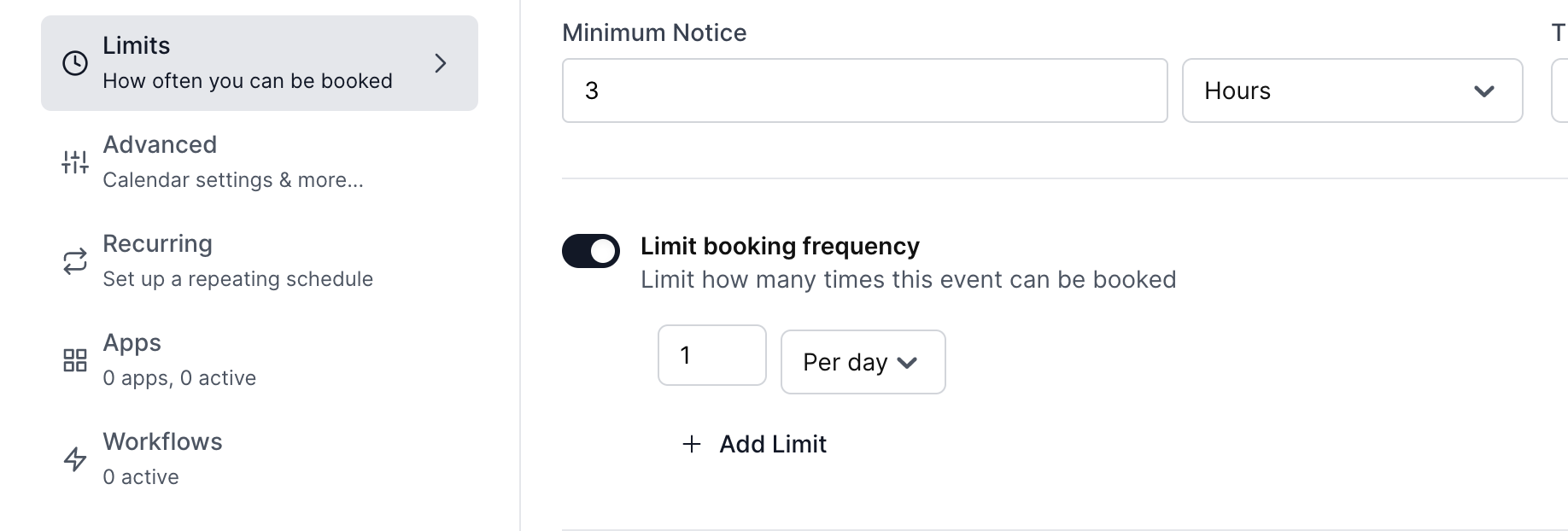 [CAL-1345] Misaligned Booking Frequency toggle · Issue #7954 · calcom/cal.com · GitHub