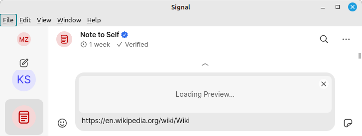 Signal 6.20.0: Preview of URLs not connecting (timeout) when composing messages, MacOS 13.4 ...