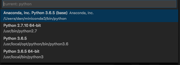 On macOS the extension defaults to system interpreter, which is not ...
