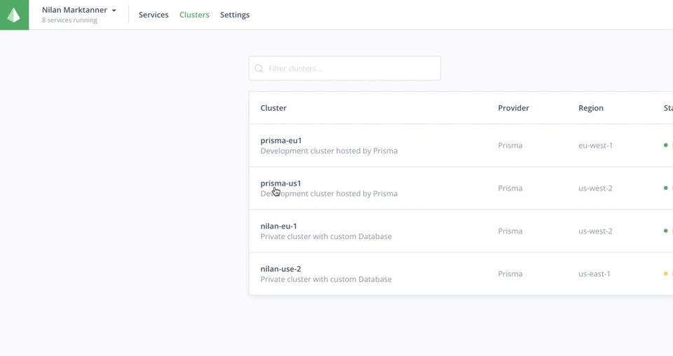Copy pasting cluster name not possible · Issue #82 · prisma/prisma-1-cloud-feedback · GitHub
