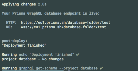 Endpoint information printed when prisma service is deployed for the first time is incorrect ...