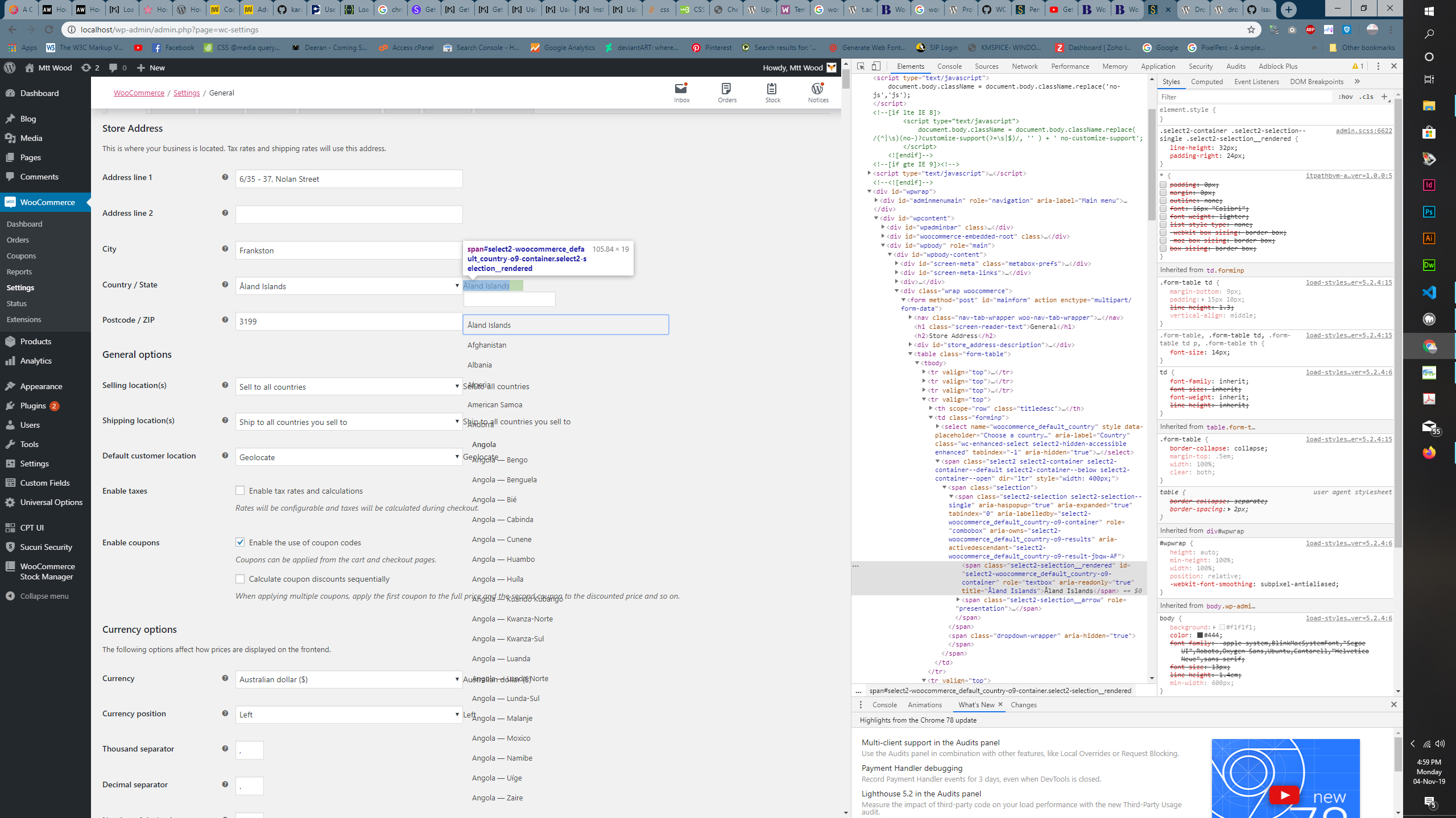 selected2 drop down menu duplicated content UI and UX issues · Issue #24962 · woocommerce ...