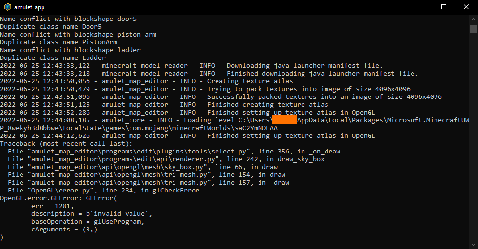 [Bug Report] Black screen error OpenGL.error.GLError · Issue #722 · Amulet-Team/Amulet-Map ...