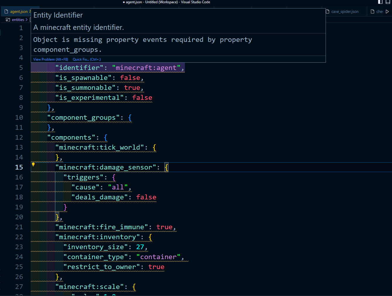 "agent.json" Behavior Issue with "events" key not existing. · Issue #158 · Blockception ...
