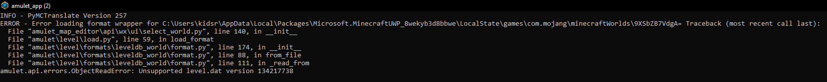 [Bug Report] Errors Loading level.dat Files in Newer World Updates ...