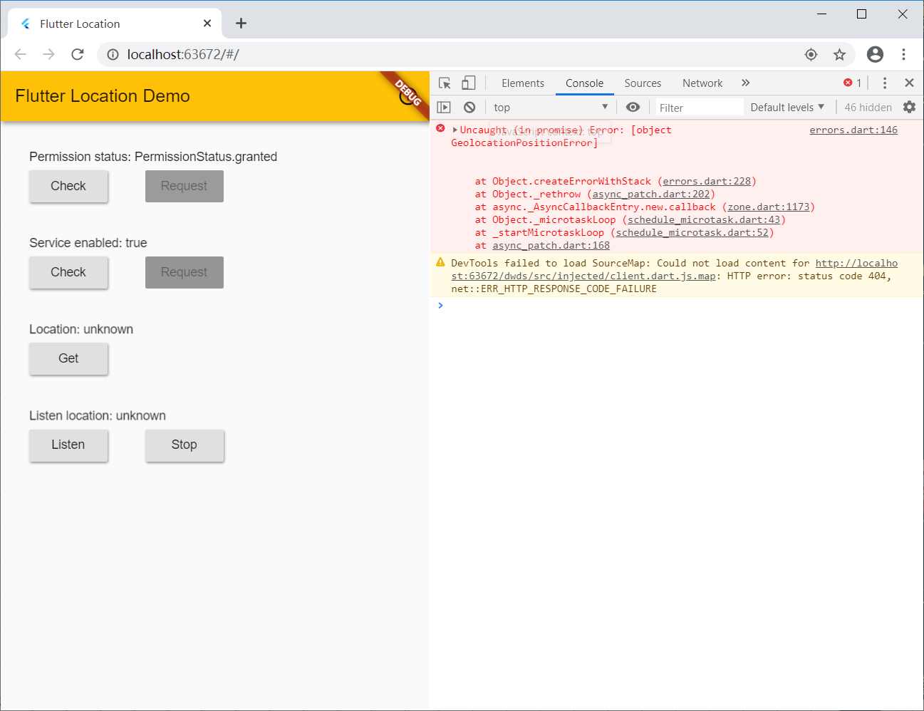 It doesn't work on web · Issue #346 · Lyokone/flutterlocation · GitHub