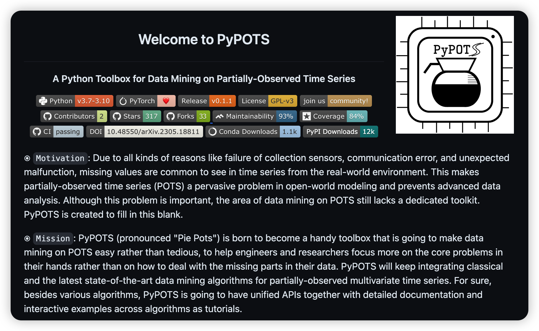 【开源推荐】使用PyPOTS (>300 🌟) 端到端建模带有缺失值的时间序列数据 · Issue #3177 · ruanyf/weekly · GitHub