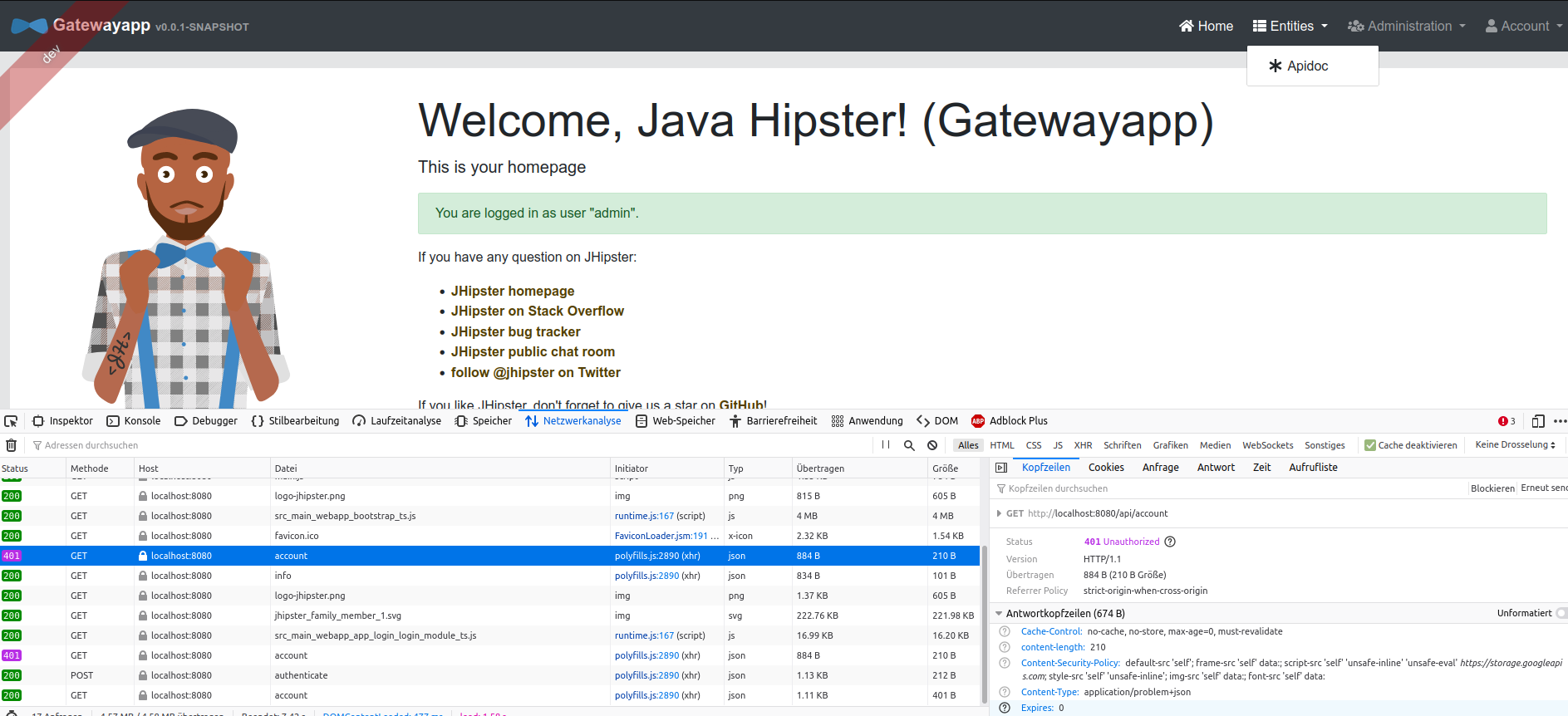 User admin kicked out trying to access Entity · Issue #17643 · jhipster/generator-jhipster · GitHub