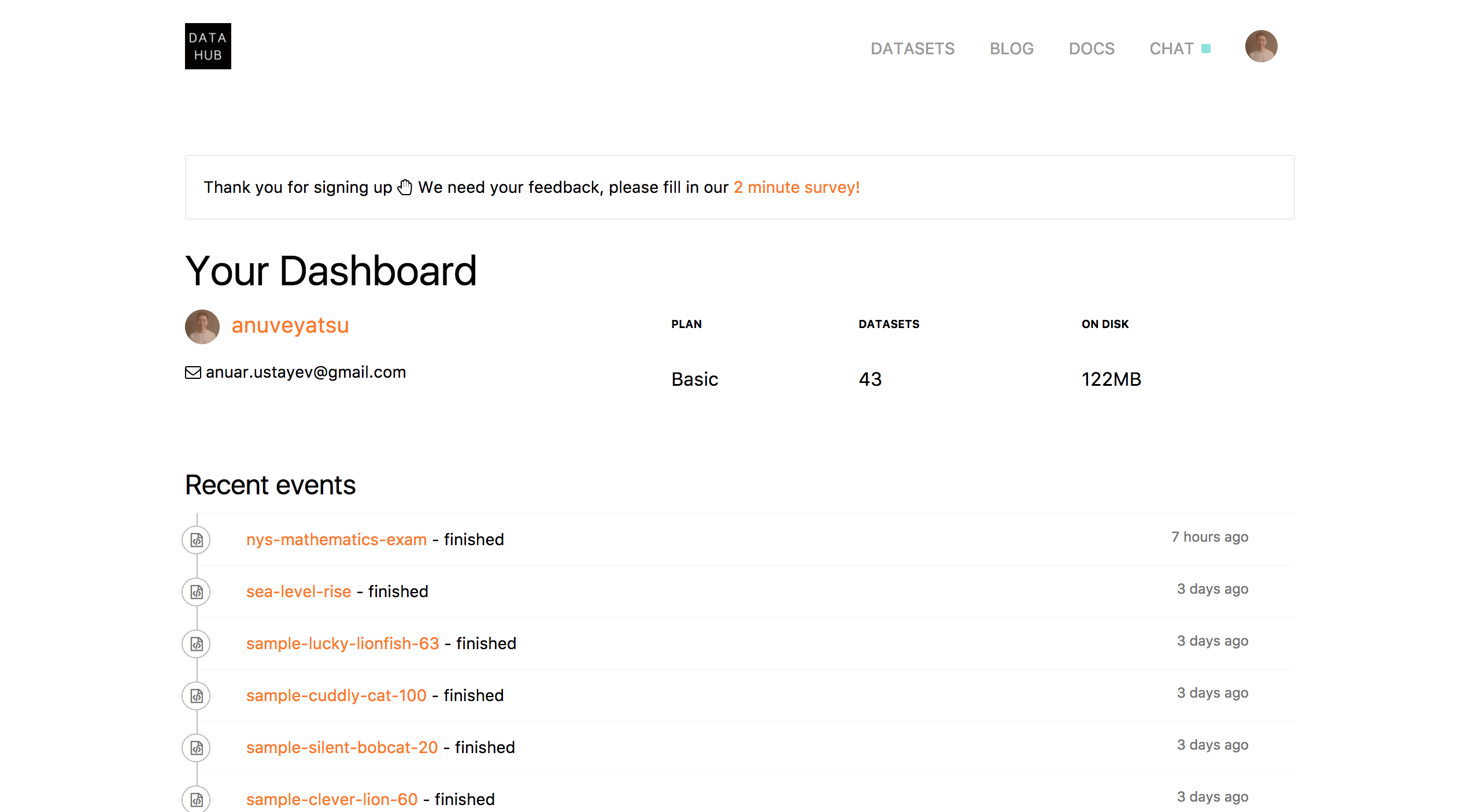 Show events on the dashboard page · Issue #118 · datahub-v2/frontend · GitHub