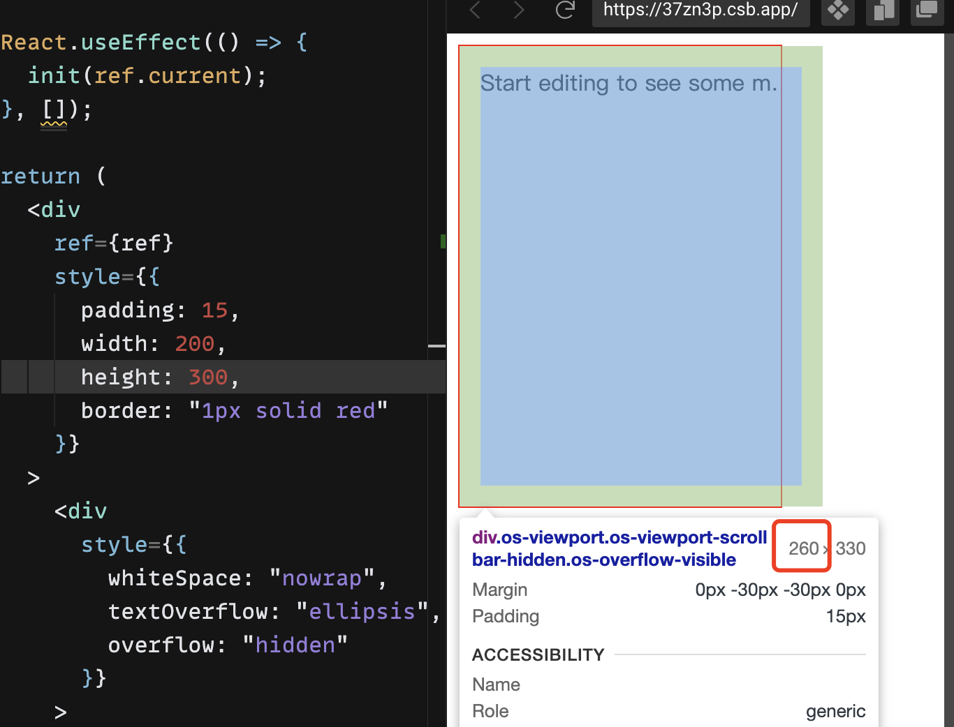 viewport element's width may bigger than scroll target · Issue #538 · KingSora/OverlayScrollbars ...