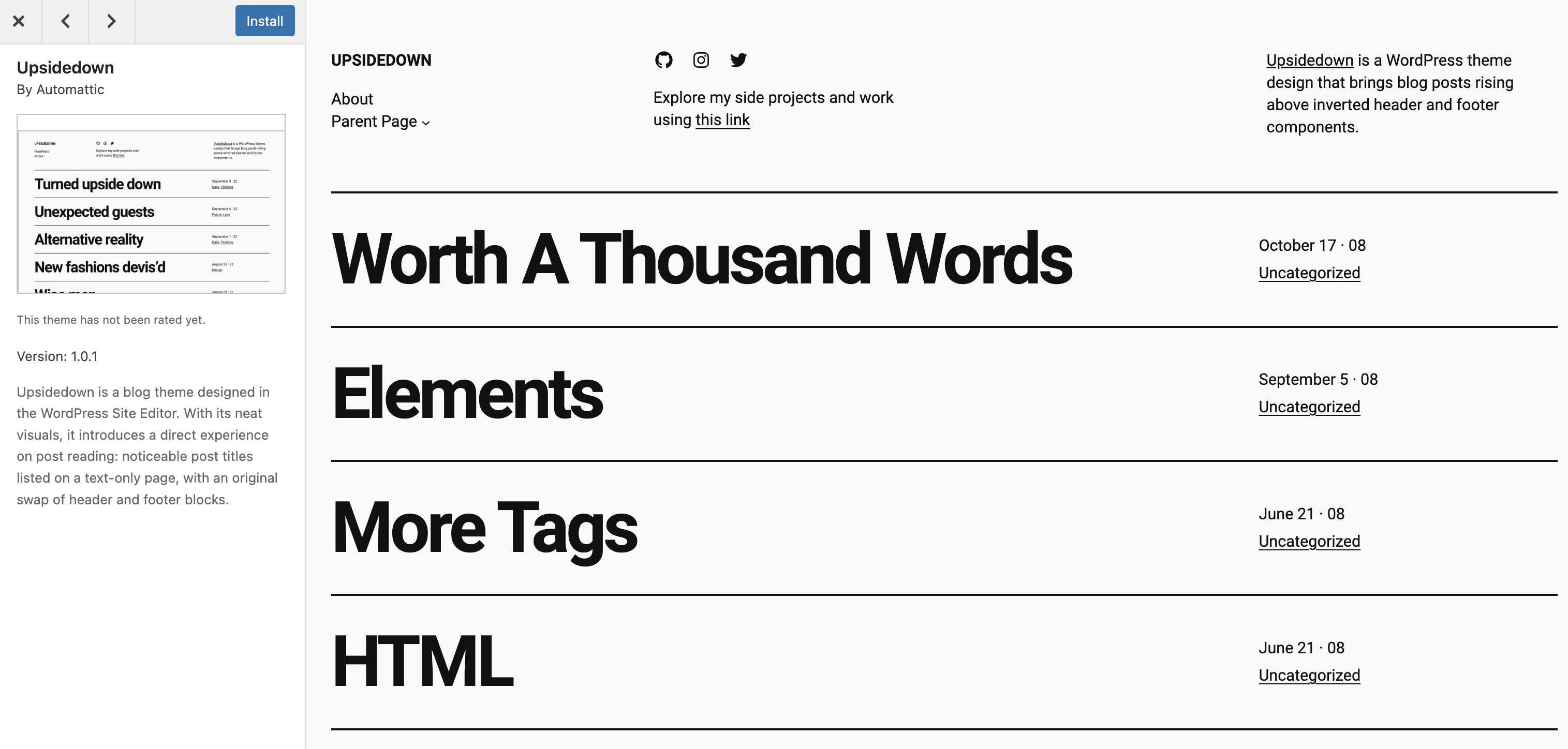 [Bug]: Cannot find Upsidedown theme preview content · Issue #6880 · Automattic/themes · GitHub