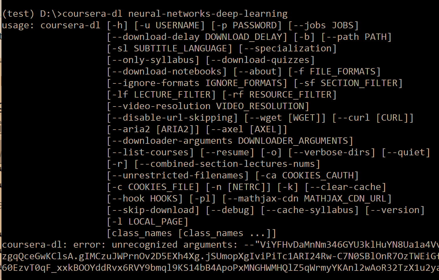 HTTPError: 400 Client Error: Bad Request for url: https://api.coursera ...