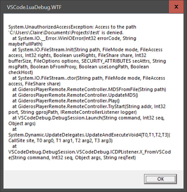 Access Denied on project launch · Issue #1 · Antix-Development/VSCode-Gideros-Debug · GitHub