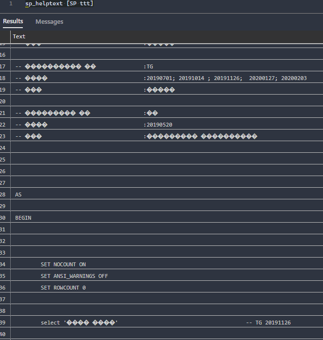 Incorrect Encoding (Cyrillic symbols) when create stored procedure from ...