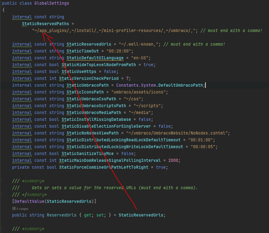 Setting ReservedPaths/ReservedUrls overrides defaults = performance issue · Issue #12965 ...