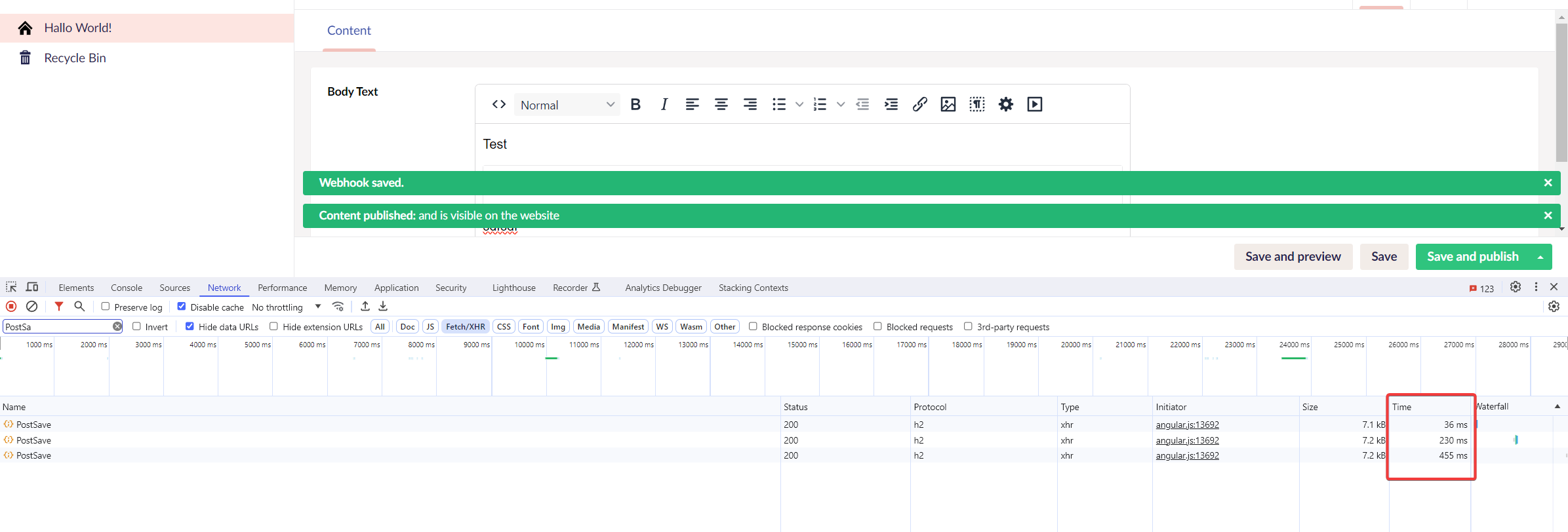 Enabled Webhooks makes saving gradually slower · Issue #15123 · umbraco/Umbraco-CMS · GitHub