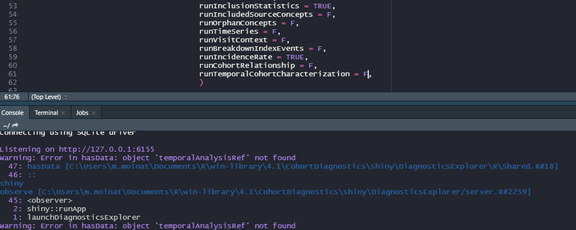 Object 'temporalAnalysisRef' not found when launching Diagnostics ...