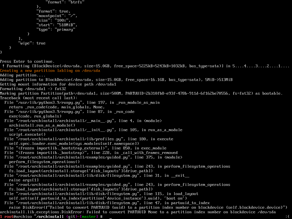 Master Vm Failed To Convert Partuuid None To A Partition Index Number On Blockdevice Dev