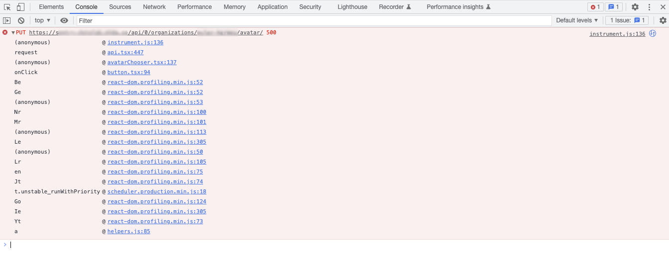 Error 500 when uploading new organization avatar · Issue #1565 · getsentry/self-hosted · GitHub