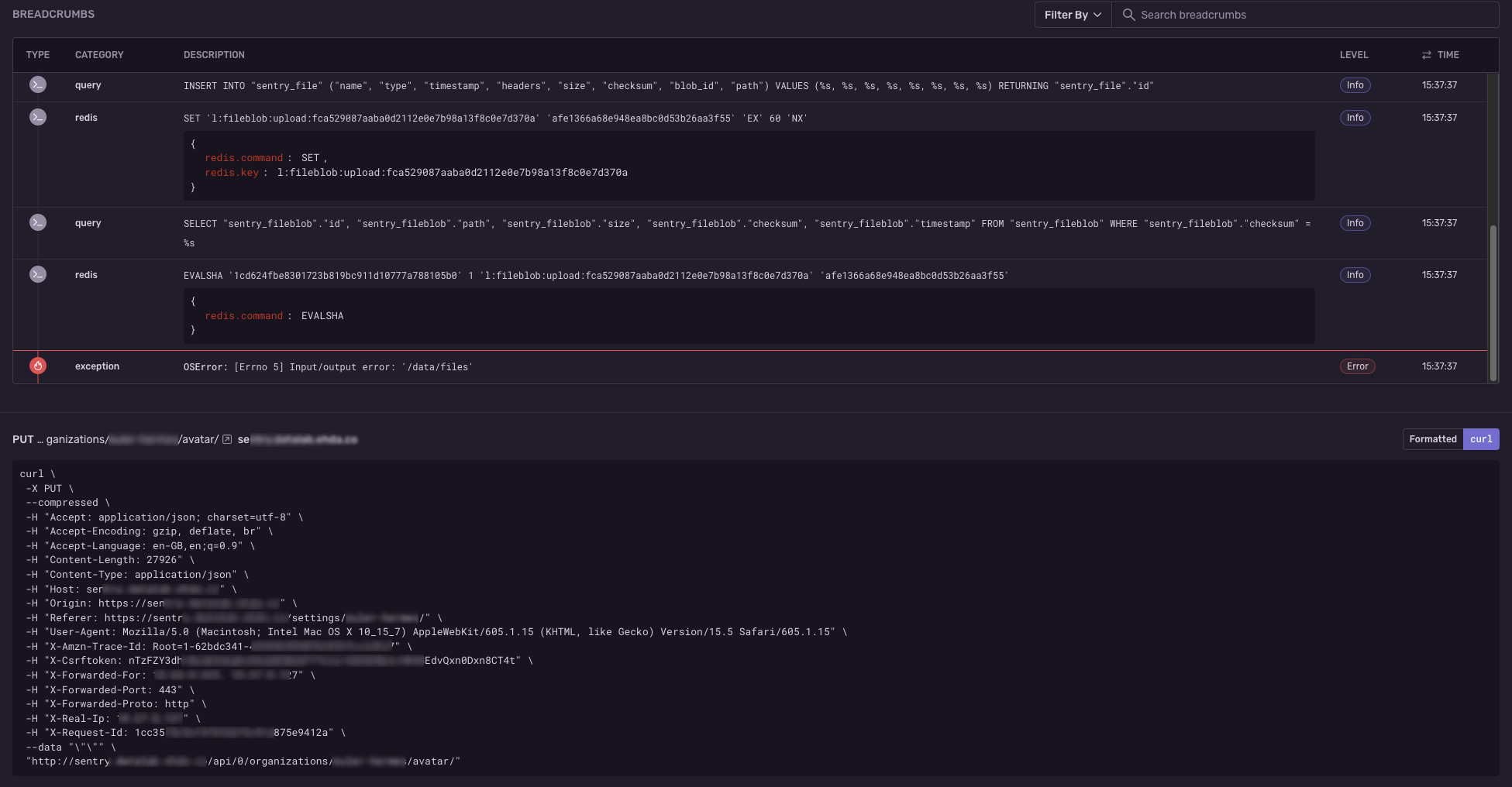 Error 500 when uploading new organization avatar · Issue #1565 · getsentry/self-hosted · GitHub