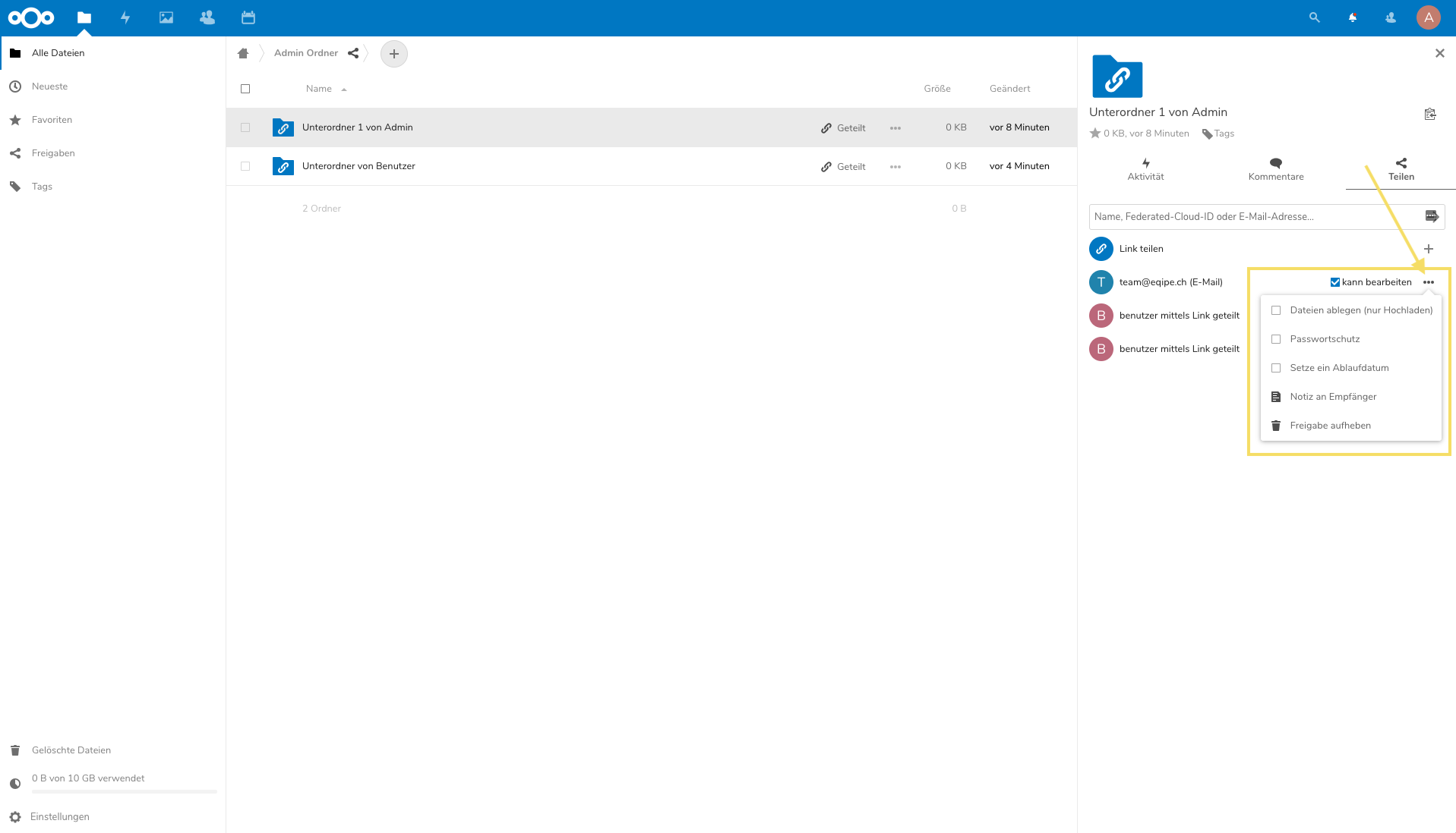 Cannot unshare share links as admin (owner) of shared folder · Issue #14588 · nextcloud/server ...