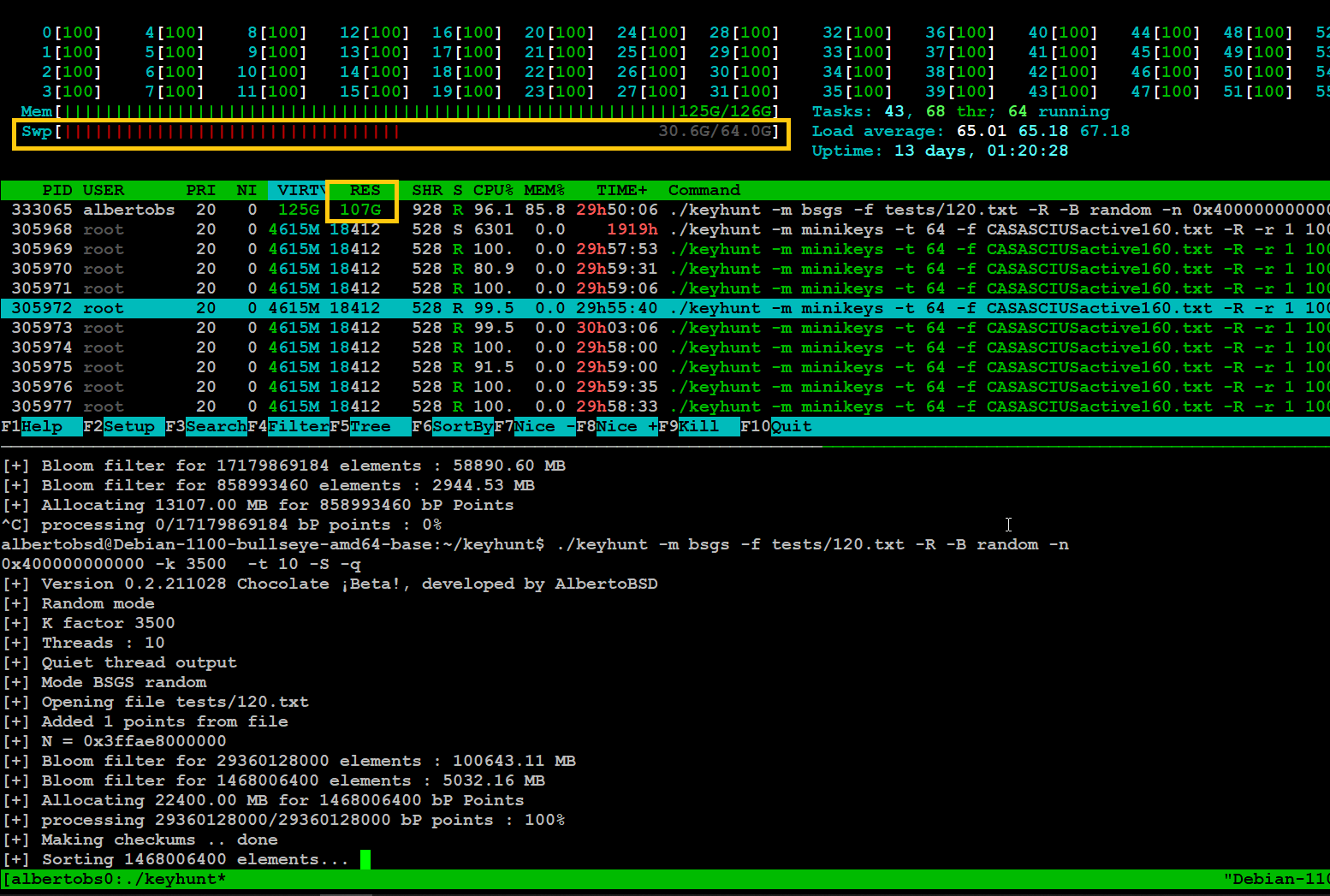 losing ram usage gradually over time · Issue #133 · albertobsd/keyhunt · GitHub