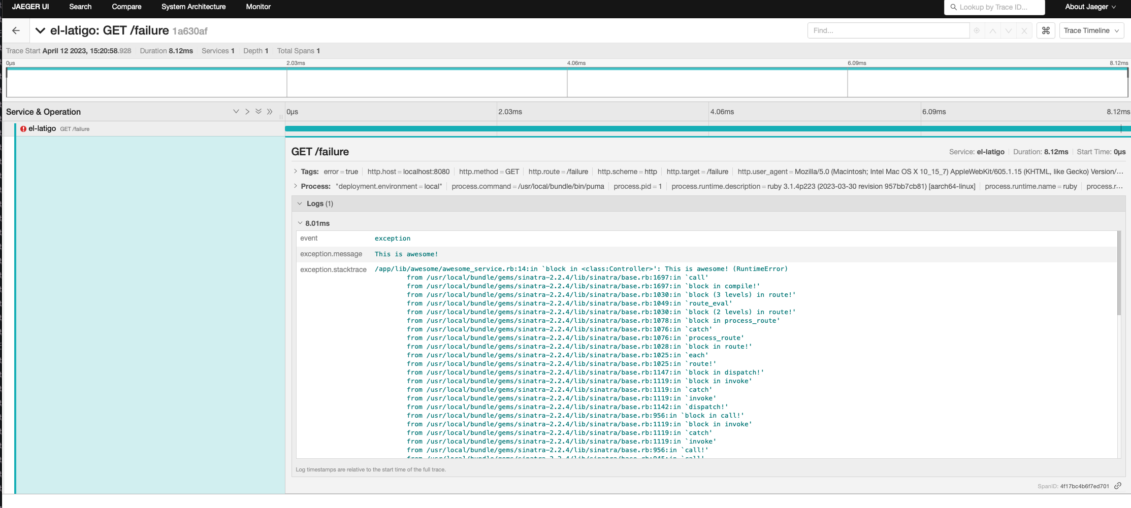 NoMethodError when Sinatra endpoint breaks with an exception · Issue #413 · open-telemetry ...