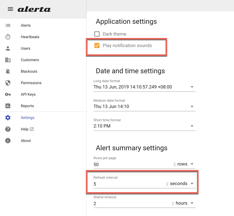 Alerta 7.2.10 Play notification sounds every time with Alert Refresh ...