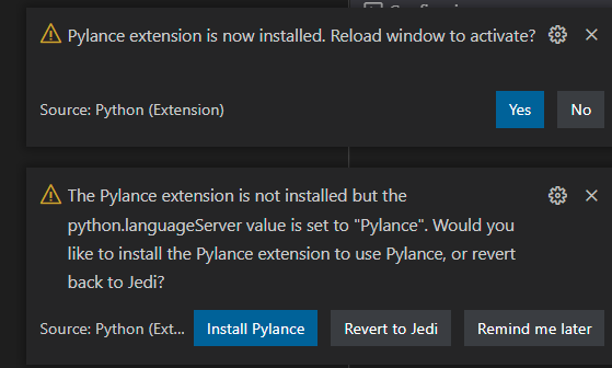 Prompted to reload window every time on devcontainer open · Issue #2529 · microsoft/pylance ...