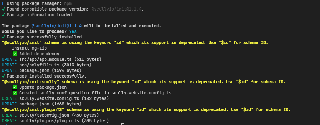 Schematics uses deprecated ID property · Issue #1363 · scullyio/scully · GitHub