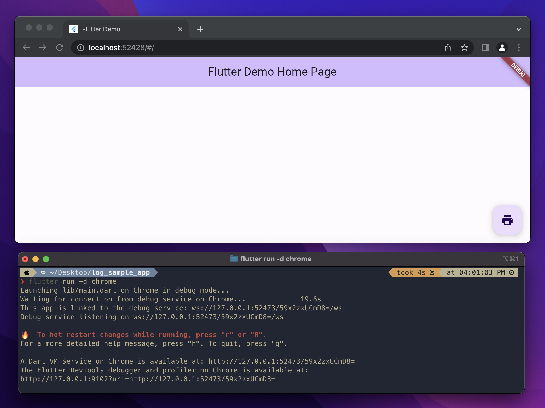 The "log" function in "dart:developer" package isn't working in version ...