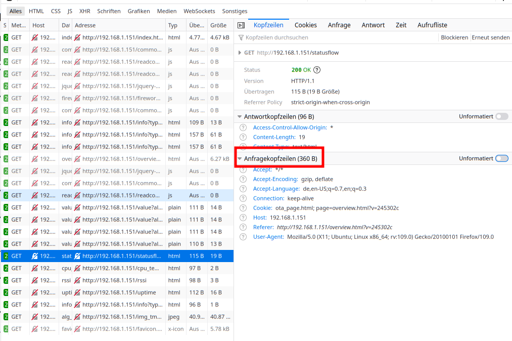 "Header fields are too long for server to interpret" -> Browser sends too much header data ...