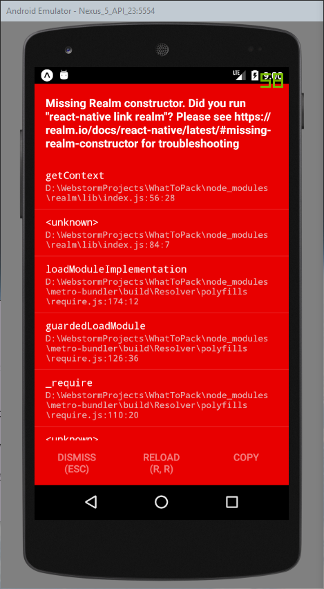 EXPO Missing realm constructor did you run react-native link realm?? · Issue #1168 · realm/realm ...