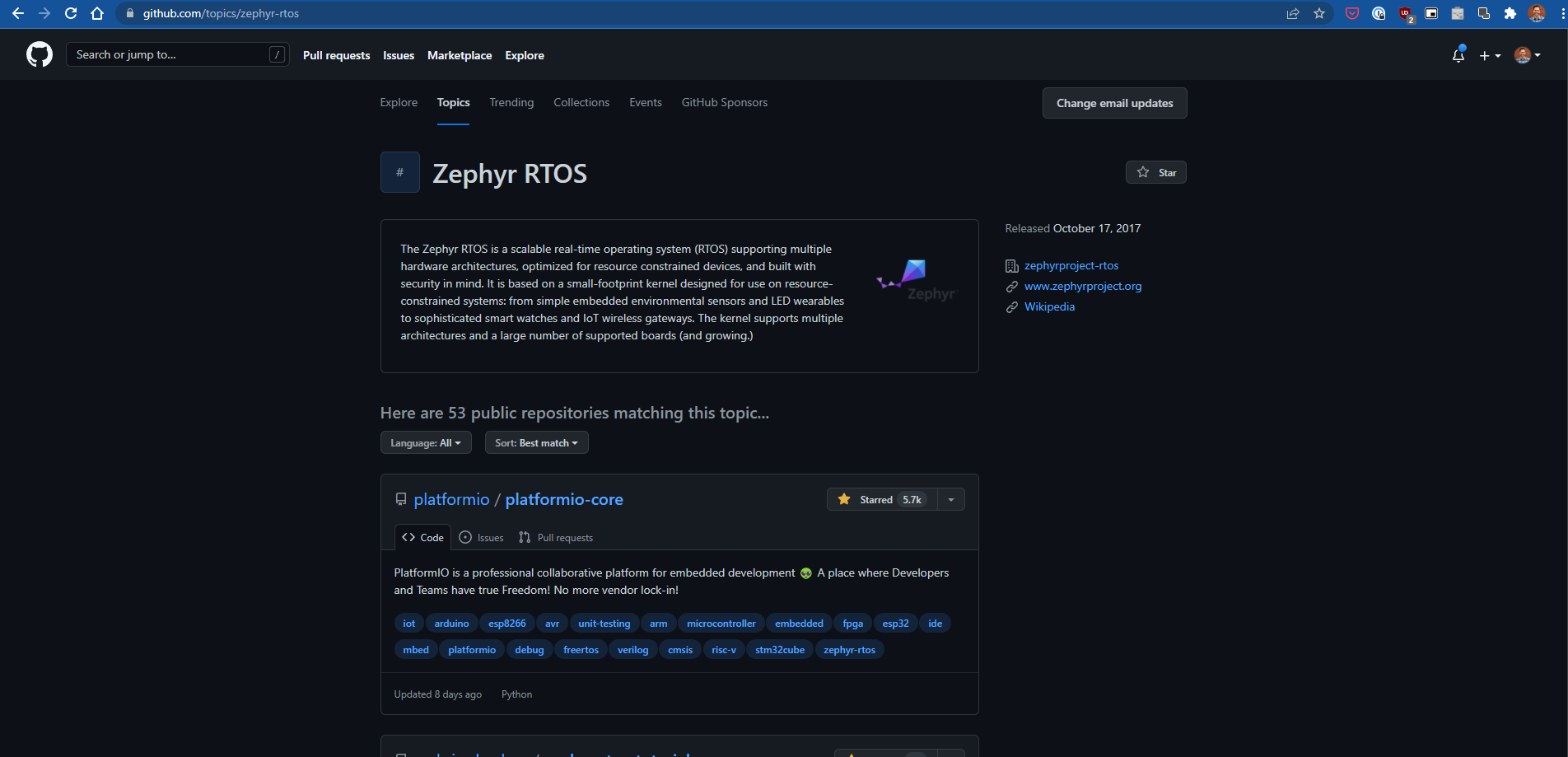 GitHub settings: Update topics · Issue #43245 · zephyrproject-rtos/zephyr · GitHub