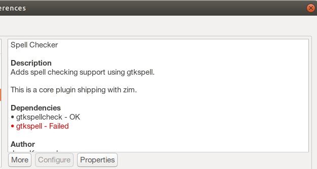 Spellchecker plugin doesn't find gtkspell nor gtkspellcheck. Zim on ...
