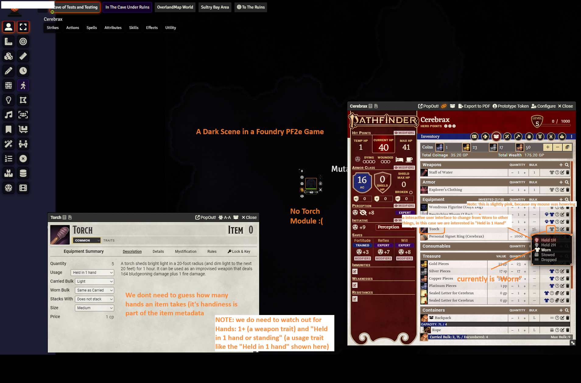 PF2E - Move item to "held" state, help handle toggle "Torch is Lit" · Issue #67 · League-of ...