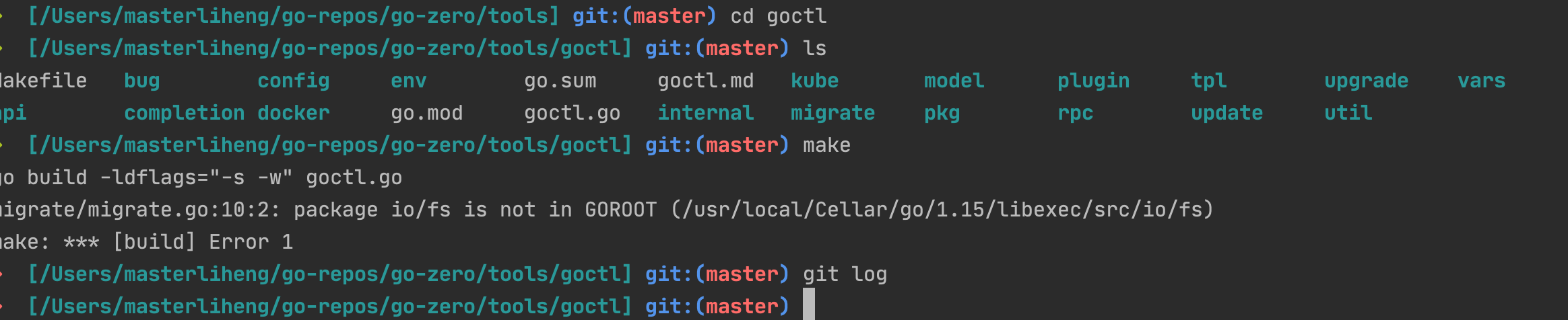 build goctl failed with go1.15 · Issue #1575 · zeromicro/go-zero · GitHub
