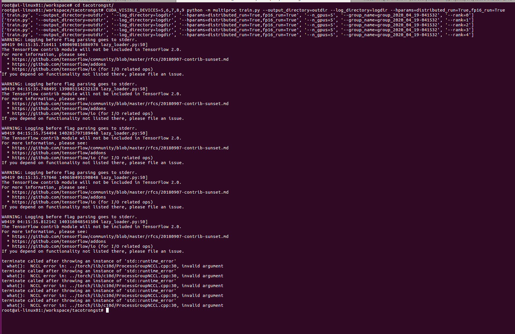 Problem training with multi GPU scenario. · Issue #339 · NVIDIA/tacotron2 · GitHub