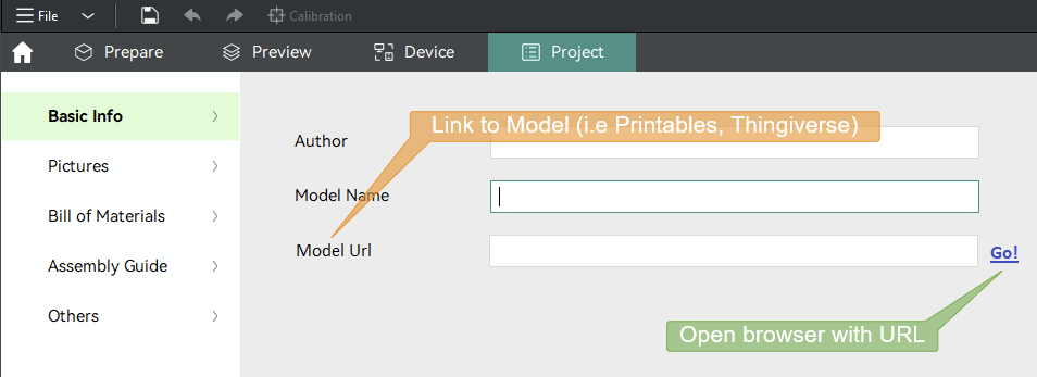Model URL in Project Basic Info · Issue #670 · SoftFever/OrcaSlicer · GitHub