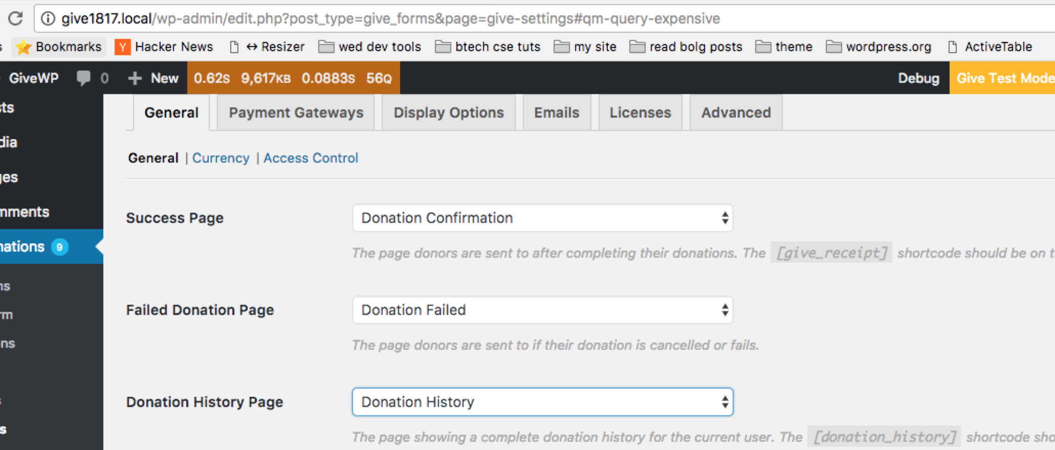 feat(admin-setting): improve success/failed/history page settings · Issue #2445 · impress-org ...