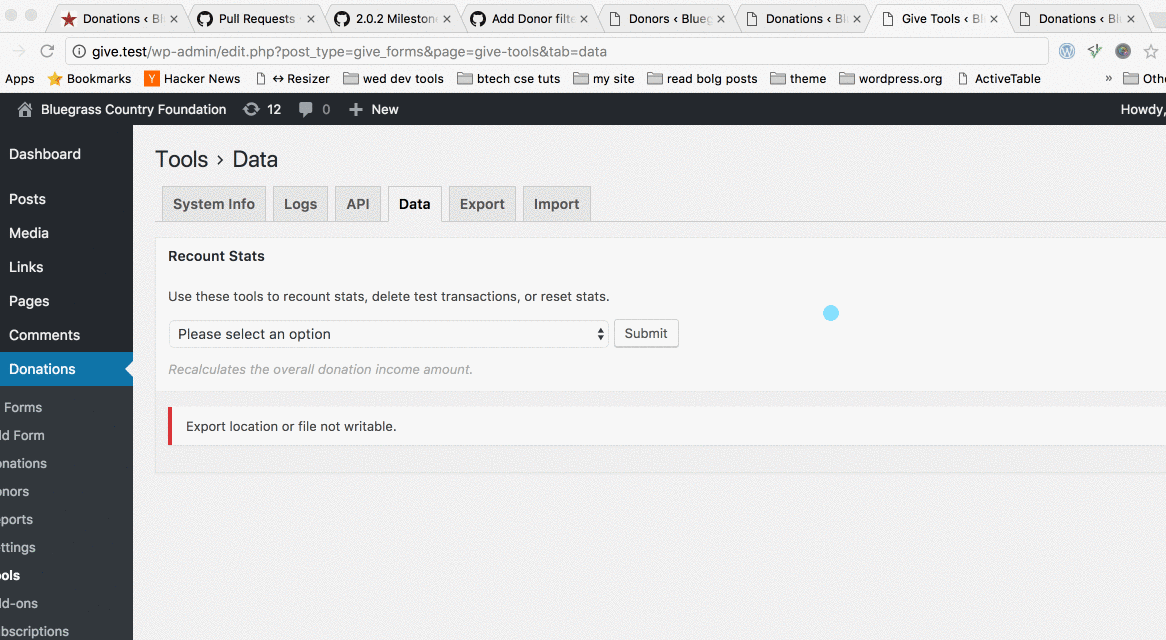 Getting Unexpected Error Message While Using Tools · Issue 2744 · Impress Orggivewp · Github 