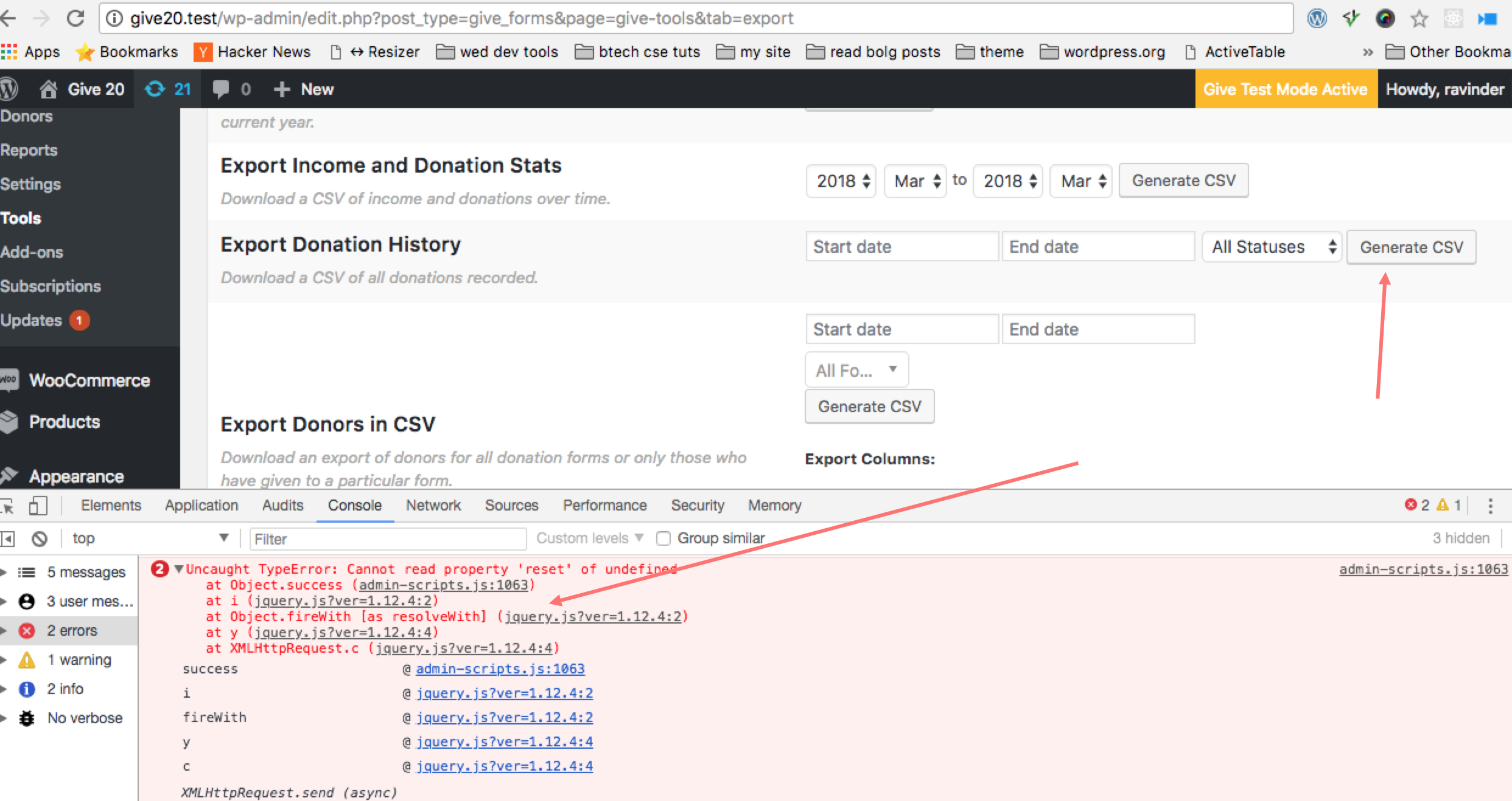 fix(export): get JS notice when donation history export complete · Issue #2932 · impress-org ...