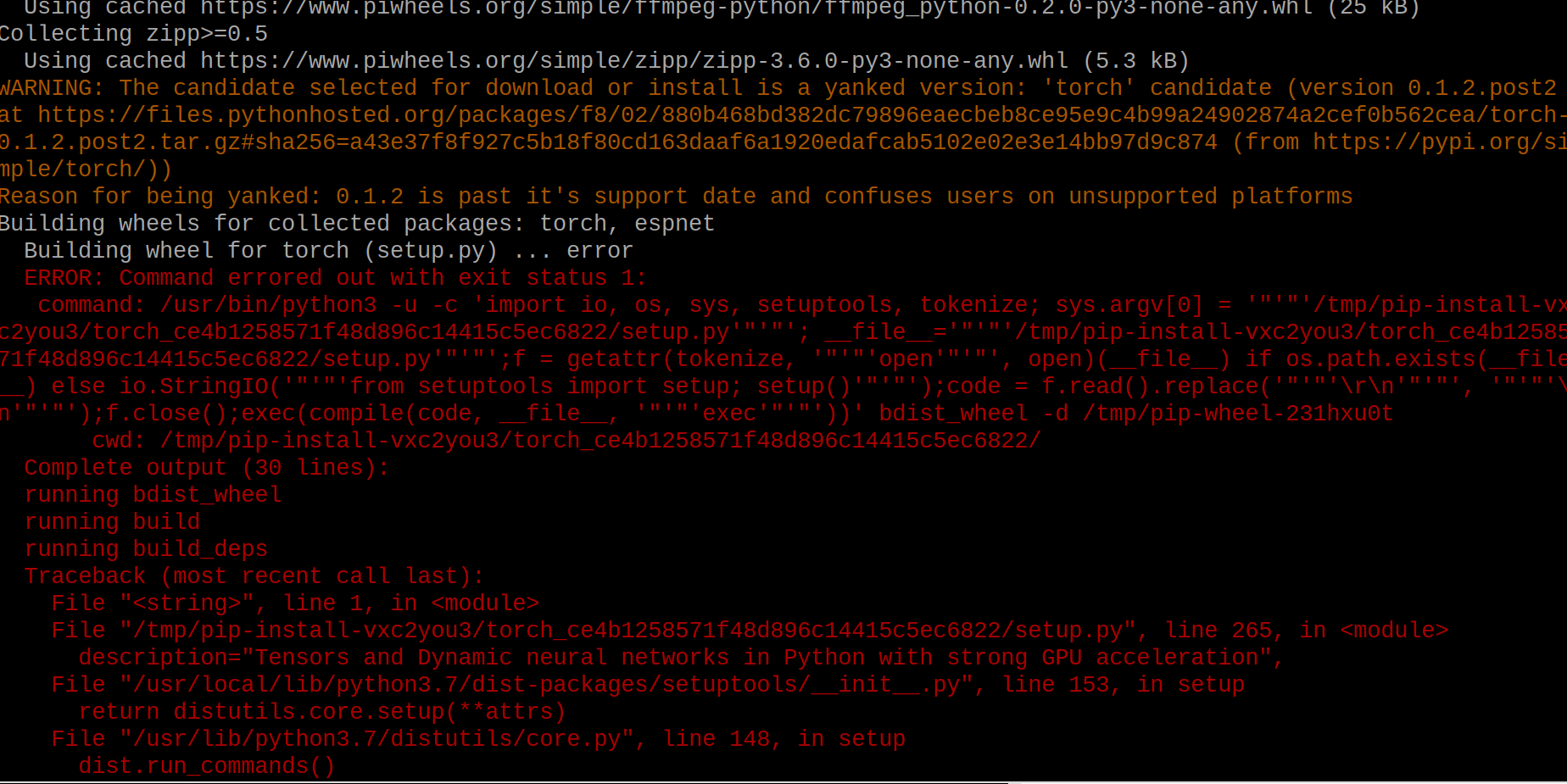 Installation error in armv7l environment · Issue #3672 · espnet/espnet ...