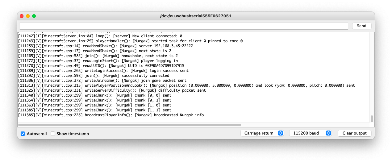 Question about debugging · Issue #1 · nikisalli/esp32-minecraft-server · GitHub