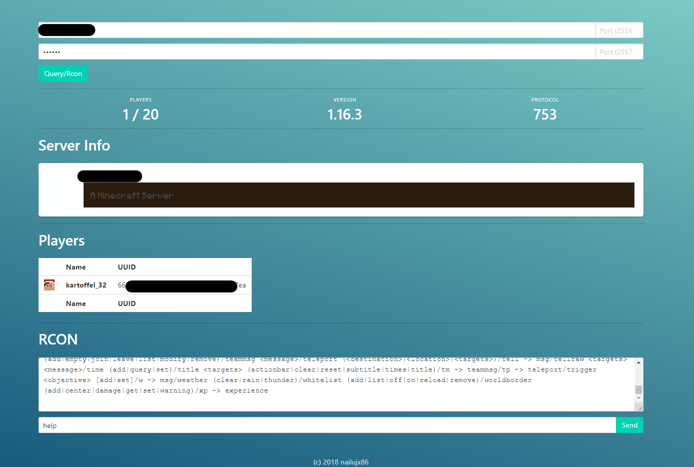 GitHub - nailujx86/McStatus: A small Minecraft Console and Status Page created with Vue.js
