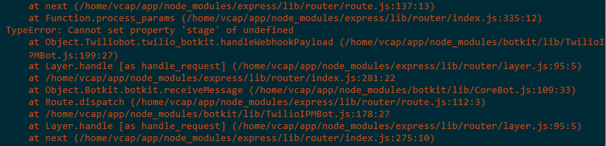 Twilio IPM Cannot set property 'stage' of undefined (controller error) · Issue #1113 · howdyai ...