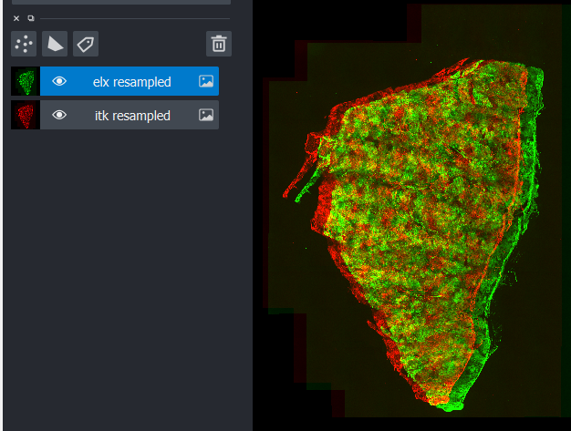elastix resampled image from transformix and ItkTransform resampled image produce different ...
