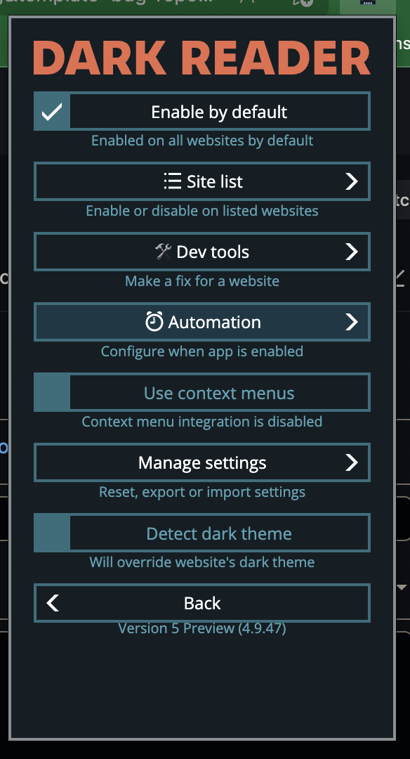 [Bug] [MacOS] [Edge] Unable to access "Automation" setting · Issue #8448 · darkreader/darkreader ...