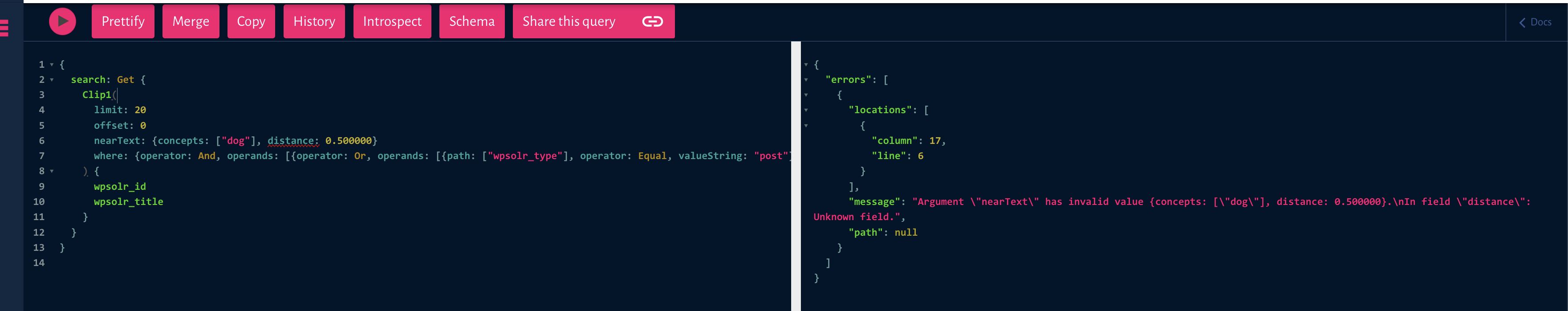 [bug] "distance" not supported by CLIP · Issue #2564 · weaviate/weaviate · GitHub